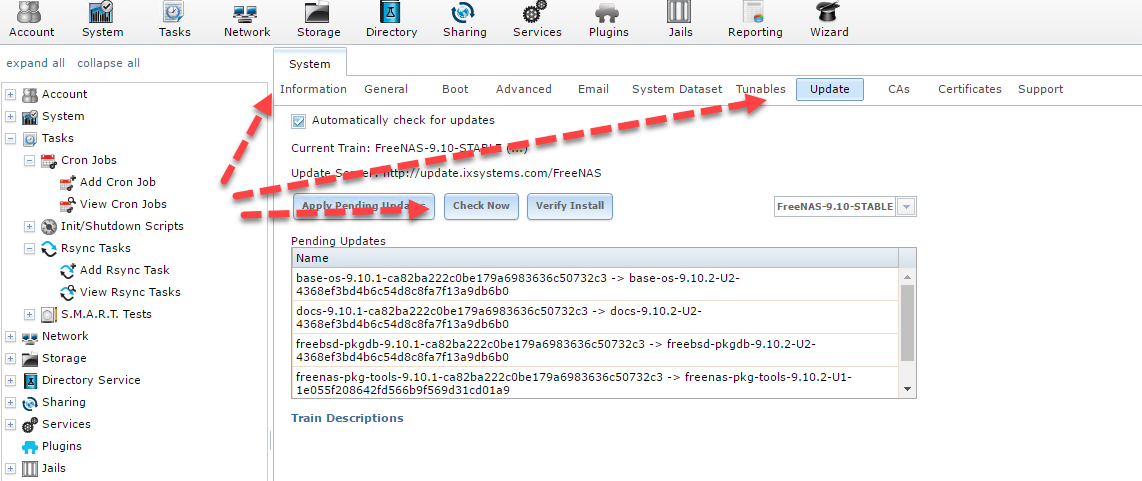 FreeNAS 9.10 Released (how to upgrade..) - vWorld